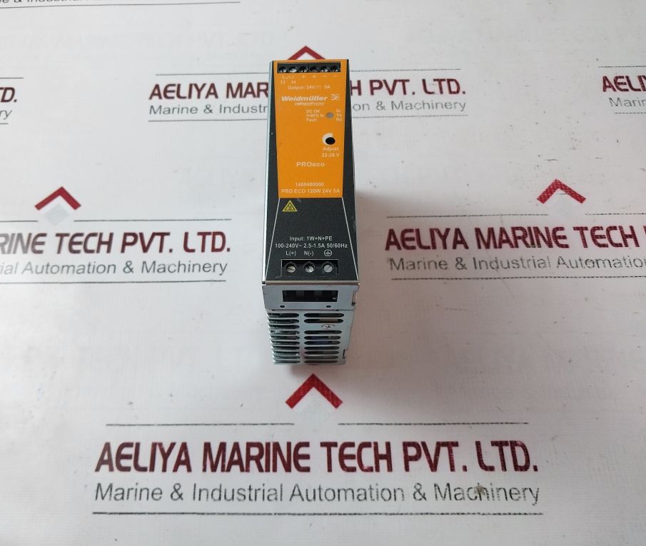 Weidmuller Pro Eco 120W 24V 5A Din-rail Power Supply 1469480000 ...