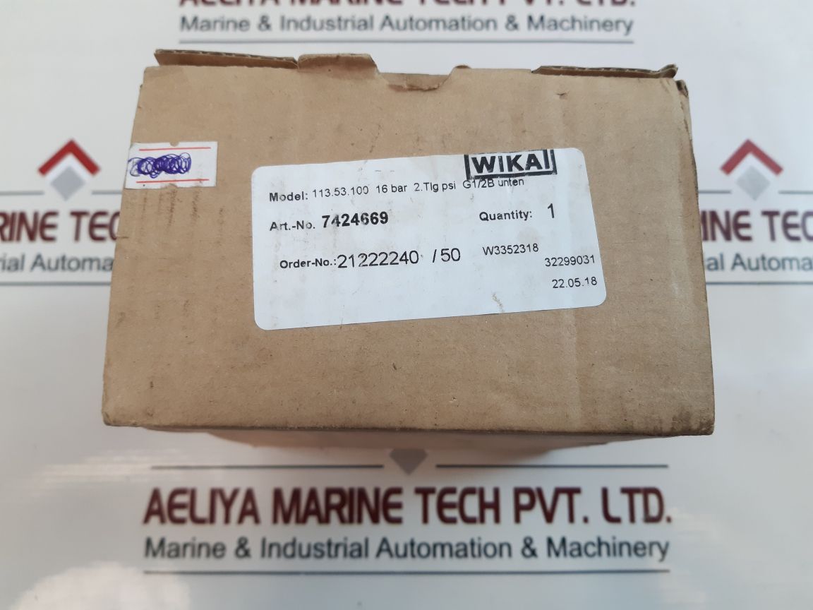 Wika En 837-1 Cl. 1.6 Pressure Gauge 0-16 Bar 0-230 Psi – Aeliya Marine ...