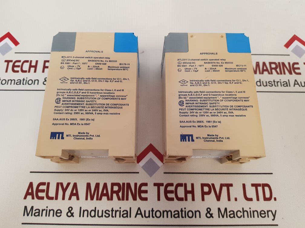 Mtl Mtl2211 2-channel Switch Operated Relay 120V Ac – Aeliya Marine Tech